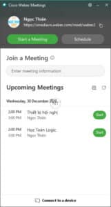 Hướng dẫn sử dụng các tính năng cơ bản của Webex Meetings trên Window ...