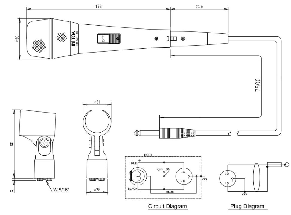 TOA DM-520 AS - Micro điện động | Chính hãng, giá tốt