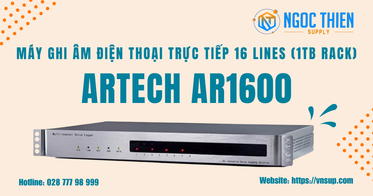 ARTECH AR1600 (1TB Rack) - Máy ghi âm điện thoại 16 lines